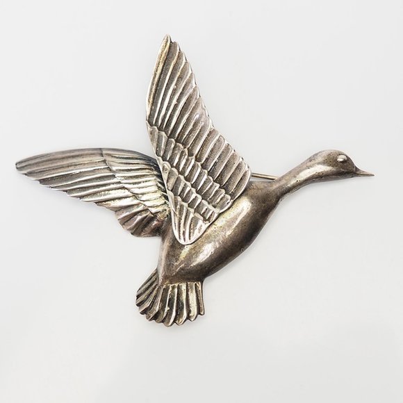Jewelry | Large Flying Goose Bird Sterling Silver Vintage Pin Brooch ...